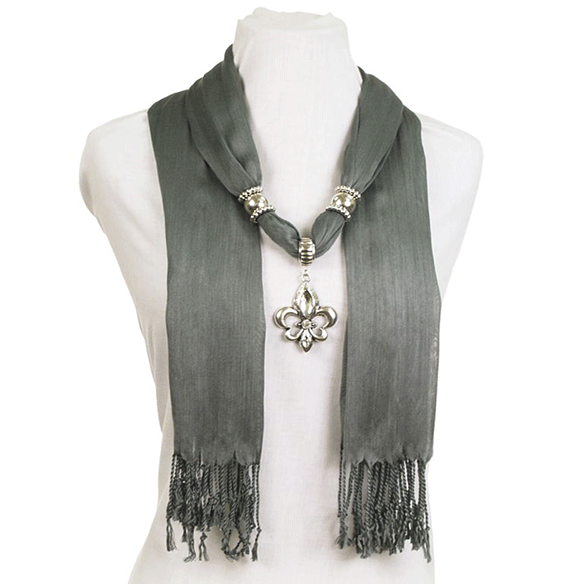 Embellished scarves, necklace scarves