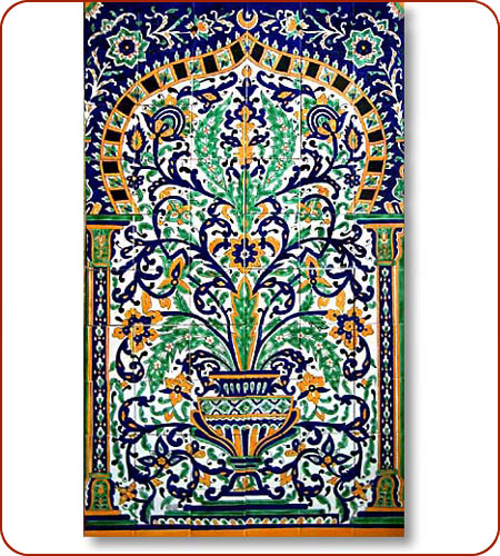 Moroccan tile, Moroccan mosaic tile, Wall tile murals, Tunisian ceramic ...