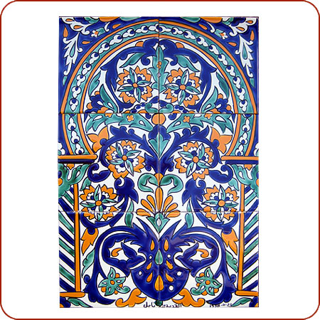 Tile mural, Moroccan tile mural, Moroccan mosaic tile, Tunisian ceramic ...