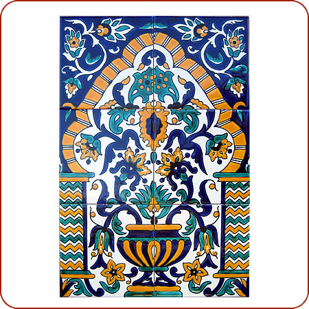 Tile mural, Moroccan tile mural, Moroccan mosaic tile, Tunisian ceramic ...