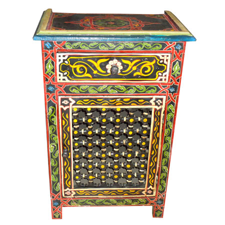 Moroccan night stand, handpainted table, moroccan furniture